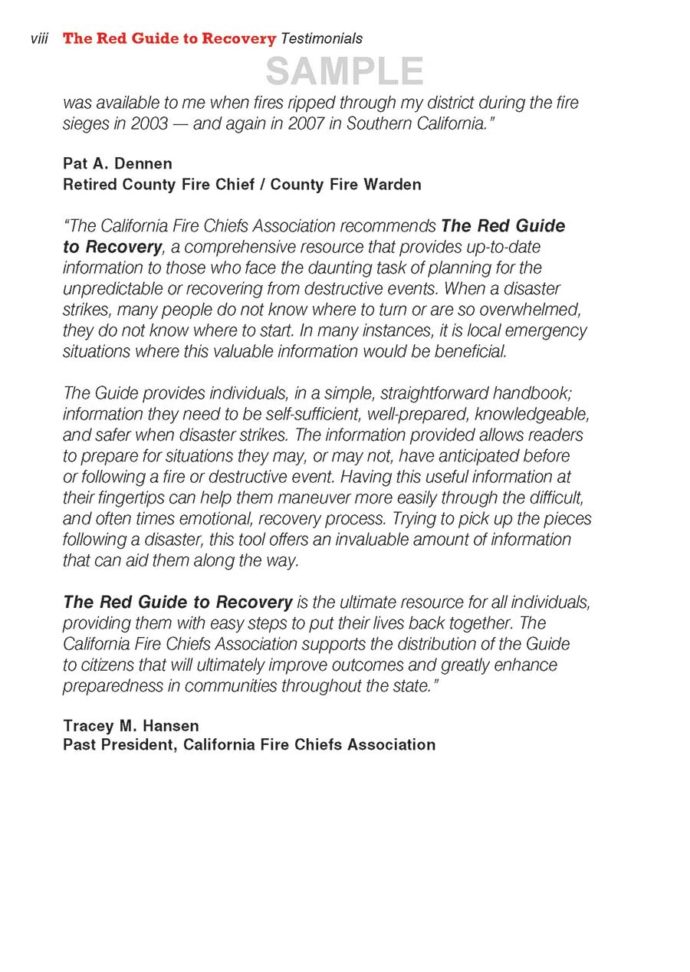 The Red Guide to Recovery: Sample Pages - The Red Guide to Recovery